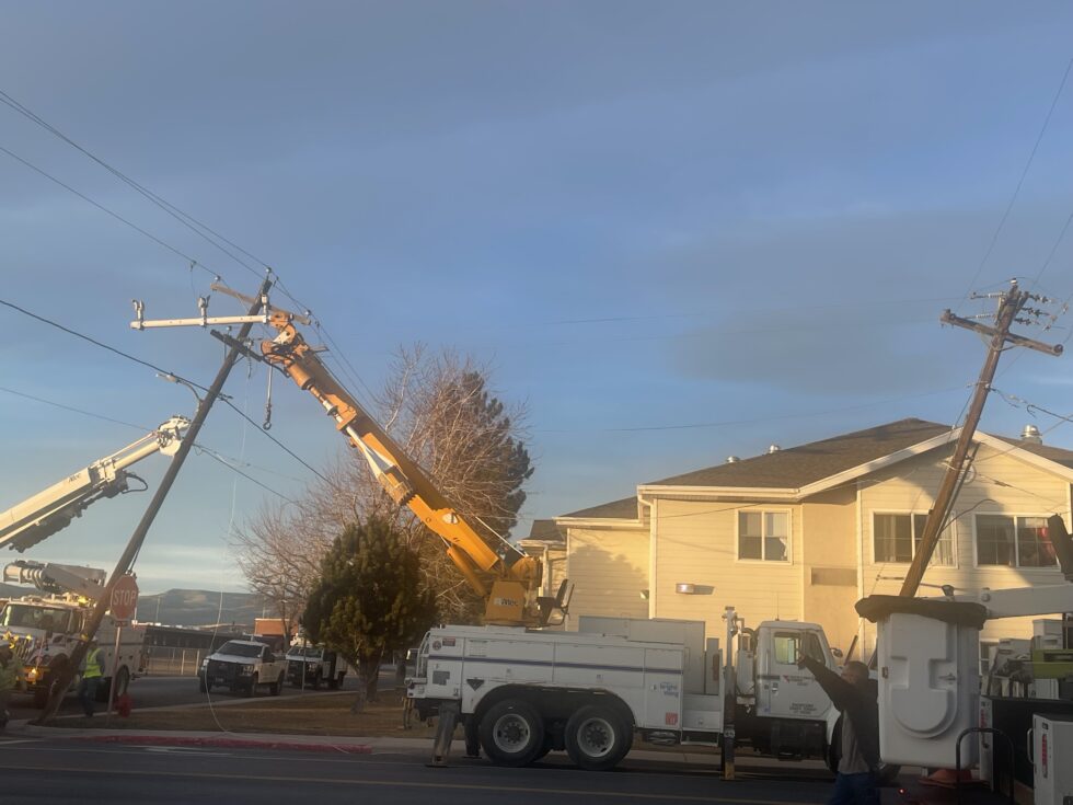 Semi Pulls Down Power Pole After Catching Cable Line | Basin Now